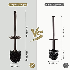 Toilet Bowl Brush Holder Set: Bathroom Deep Cleaning Toilet Scrubber Rim Cleaner with Caddy for Restroom Rv - Hidden Modern Elegant Toilet Clean Decorative Accessories - Bronze