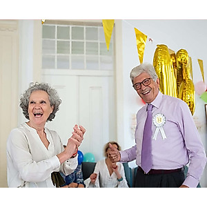 White and Gold 50th Birthday Party Accessories Tin Badge, Happy 50th Birthday Badge, Men's and Women's Birthday Party Supplies