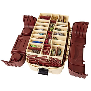 Flambeau Outdoors 2059 Hip Roof 7-Tray, Portable All-Weather Tackle Storage, terracotta/brown, 20x11.625x10.625-Inch