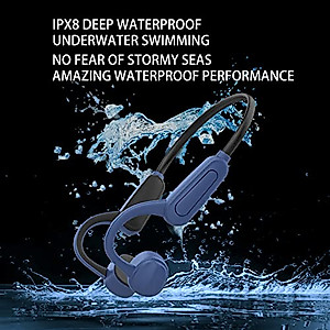LeBoomon Waterproof Bone Conduction Headphones Wireless Bluetooth 5.0 Built-in 16G Mp3 Player IP68 Waterproof Swimming Headset with Mic for Running Swimming Cycling Gym