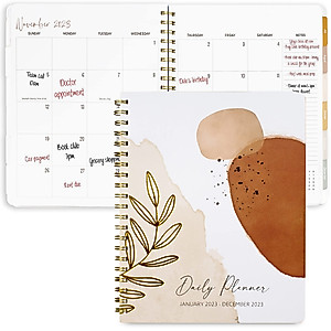 Simplified 2023 Daily Planner - Beautiful 8.5" x 10.5" Abstract Planner Notebook With Weekly And Monthly Spreads for Easy Planning - Perfect To Organize All Your Tasks and Boost Productivity