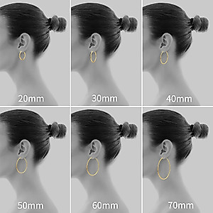 Gacimy Large Gold Hoop Earrings 14K Real Gold Plated, 925 Sterling Silver Post Gold hoops , 50mm Yellow Gold Big Earrings for Women