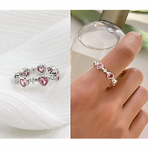 OTEEGX 7PCS Y2k Rings Set for Women Cute Star Ring Y2K Heart Jewelry Cross Ring Y2K Fashion Aesthetic Accessories Grunge. (7PCS Rings)