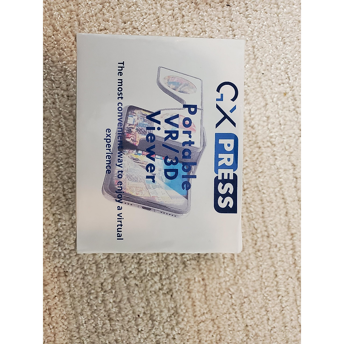 Portable Virtual Reality VR Glasses - Patented Mini Pocket-Sized Headset with Travel Case | Foldable, Portable Head Sets for iPhone & Android, Enjoy 360 VR Videos (White)