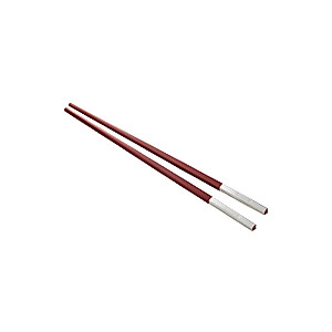 Christofle Uni Silver-Plated Red Chinese Chopsticks & Rest #4222741