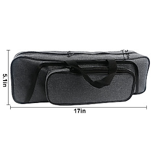Hikary 43CM/17Inch Fishing Rod Bag Fishing Rod Case,Fishing Rod Reel Bag Organizer Fishing Travel Bag Portable Folding Fishing Pole Tackle Case Storage Bag (gray)