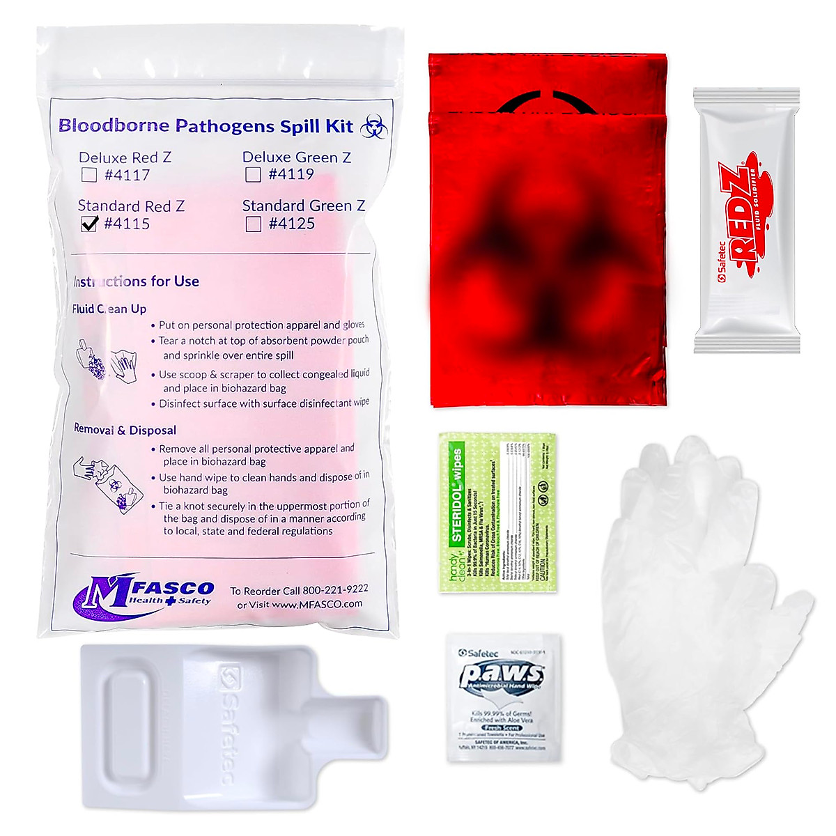 Biohazard Fluid Clean Up Kit W/Red Z