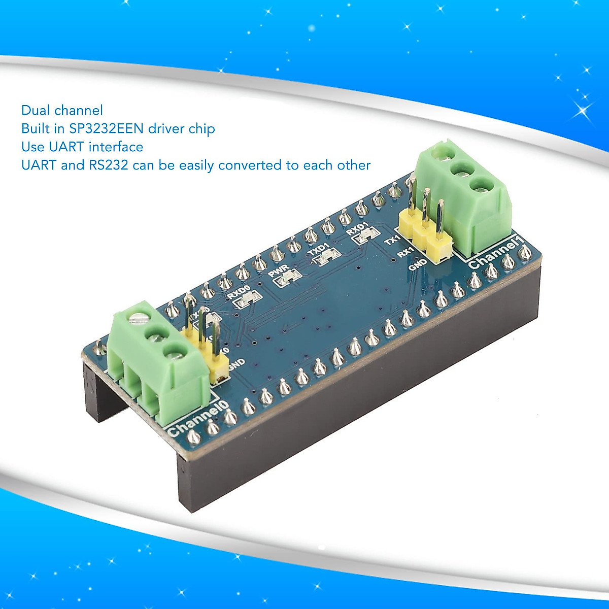 Yoidesu Expansion Board, for Pico 2CH RS232 Dual Channel UART Interface Easy Conversion for Raspberry Pi for Pico Mainboard RS232 Expansion Board