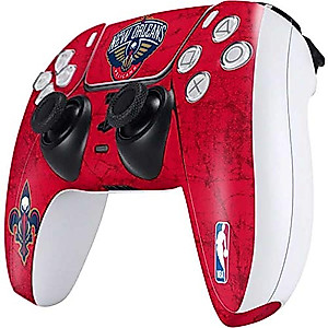 Skinit Decal Gaming Skin Compatible with PS5 Controller - Officially Licensed NBA New Orleans Pelicans Distressed Design