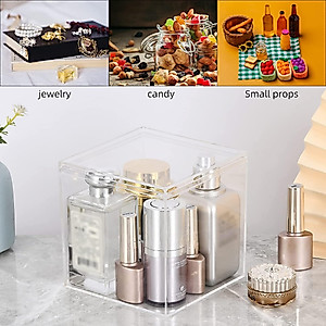 KissYou Clear Acrylic Box with Lid Plastic Jewelry Box Mini Storage Box Square Cube Containers Party Decoration Candy Box for Pill and Tiny Jewelry