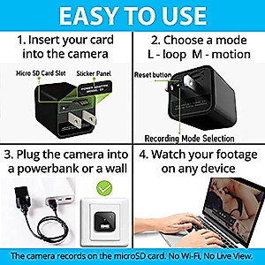 Spy Camera Charger - Hidden Camera - Premium Pack - HD 1080P - Best Mini Spy Camera - USB Charger Camera - Secret Camera - Nanny Cam - Small Cameras for Spying - Surveillance Camera Full HD