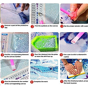 2 Packs 5D Diamond Painting Art Praying Angel Babies Kids Boy and Girl Full Drill Square Beads Diamond Painting Kits for Adults Crystal Gems Wall Art 30x40cm