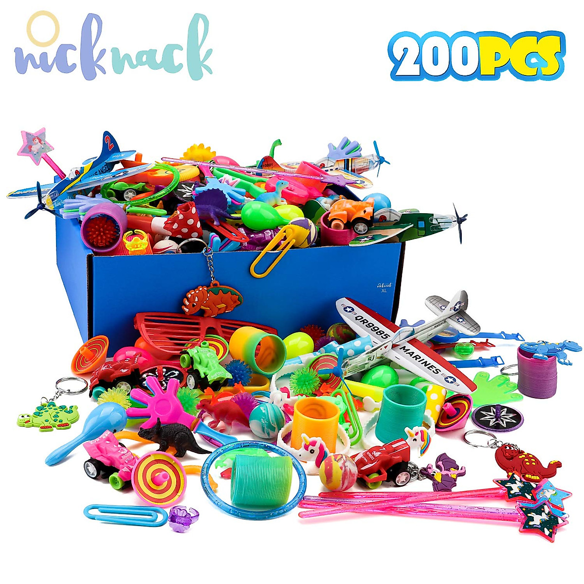 nicknack 200pcs Classroom Prizes for Kids Birthday Party Favors Pinata Filler Toy Assortment Prizes for Goodie Bag Fillers