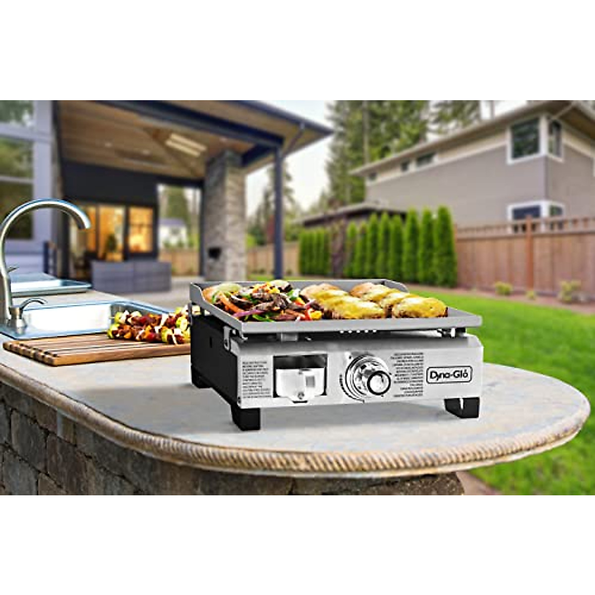 Dyna-Glo DGL260SNP-D 17" Portable 18,000 BTU Propane Griddle – Stainless Steel