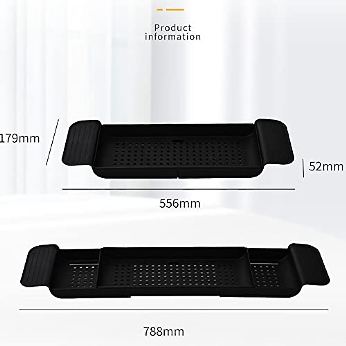 Bathtub Caddy Tray Expandable Adjustable Bath Tub Table Non-Slip Waterproof Multifunctional Plastic Bathtub Toy Holder Shelf Organizer for Bathroom Gadgets(White)