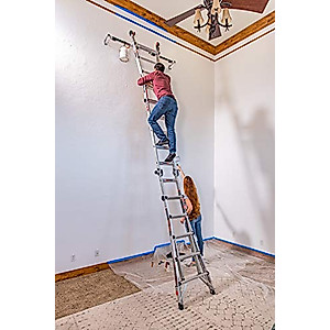 Little Giant Ladders, Epic, M22, 22 foot, Multi-Position Ladder, Aluminum, Type 1A, 300 lbs weight rating, (16822-818)