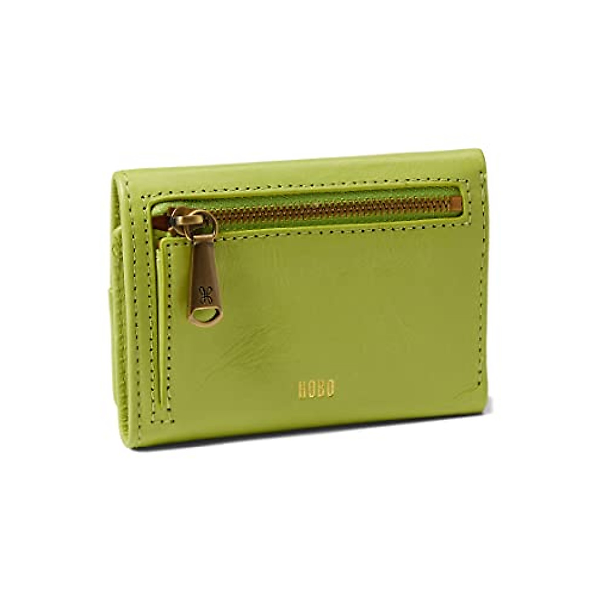HOBO Jill Mini Wallet for Women - Leather Construction with Snap Closure, Polyester Lining, Classy and Elegant Look Celery One Size One Size