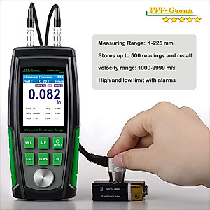 Ultrasonic Thickness Gauge Industrial-882 / Steel, Metals, Plastic, Glass, PVC, Pipes Thickness Gauge Meter – Range 0.039 to 8.85 inch| 2.4” HD Color LCD | Auto Calibration (All materiаl)