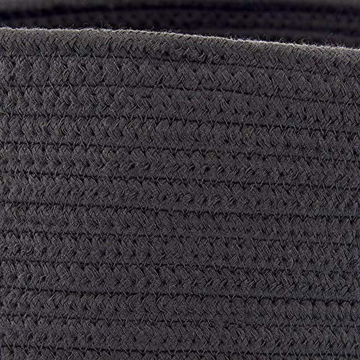 EZOWare Set of 3 Small Nursery Round Cotton Rope Knit Basket Cubes, Woven Storage Organizer Bins for Changing Table, Kids Baby Closets, Room Decor, Dog Cat Toys, Towels, Gift Baskets Empty - Black