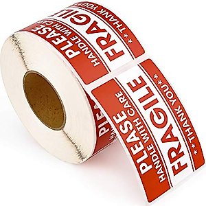 Methdic 2"x 3" Fragile Stickers 500 Labels Per Roll Strong Adhesive (Handle with Care ,Do Not Drop ,Thank You) Labels for Shipping and Moving