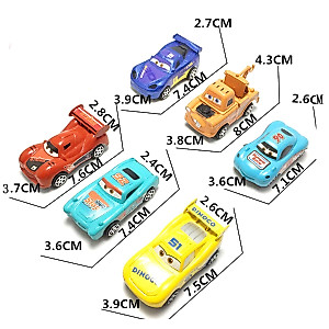 12 Pcs Mini Pull Back Racers Cars, Miniature Car Figurine Toys, Cake Toppers, Cupcake Decorations
