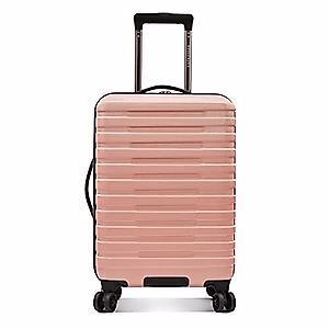 U.S. Traveler Boren Polycarbonate Hardside Rugged Travel Suitcase Luggage with 8 Spinner Wheels, Aluminum Handle, Pink, Carry-on 22-Inch, USB Port