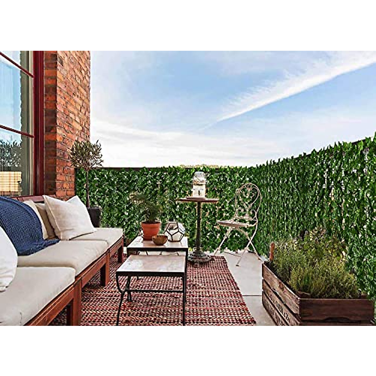 DearHouse 118x39.4in Artificial Ivy Privacy Fence Wall Screen, Artificial Hedges Fence and Faux Ivy Vine Leaf Decoration for Outdoor Garden Decor