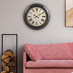 La Crosse 404-2658-INT 23-Inch Maxwell Quartz Wall Clock, Brown