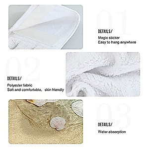 Hanging Towels,2 Pack Kitchen Hand Towel Starfish Seashell On Beach for Hand, Face, Hair, Gym, Yoga, Dishcloth, Kitchen and Bath