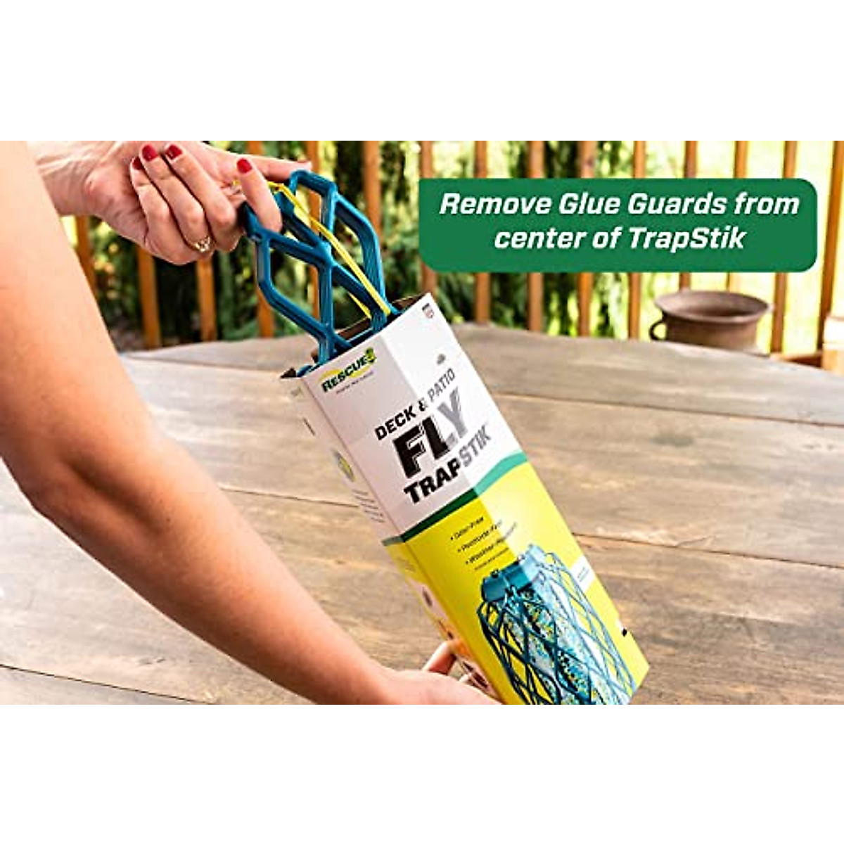 RESCUE! Deck & Patio Fly TrapStik - Odorless, Weather Resistant - 3 Pack