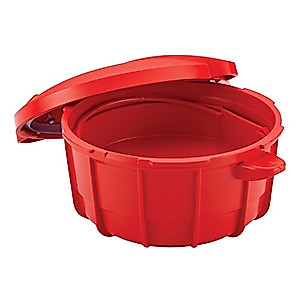 SilverStone 51388 Microwave BPA Free Microwave Pressure Cooker - 3.4 Quart, Red