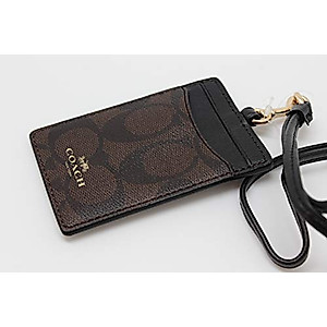 Coach Signature PVC Lanyard ID Badge Card Holder (Brown/Black)