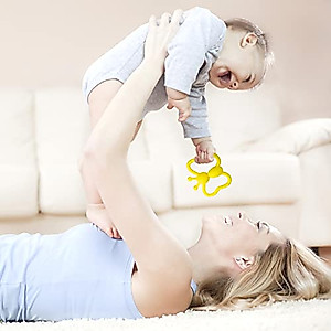 Baby Teething Toys, Butterfly Design Teether Pain Relief Toy for Newborn Babies, Freezer Safe Neutral Shower Gift, Soft Textured for Boy and Girl