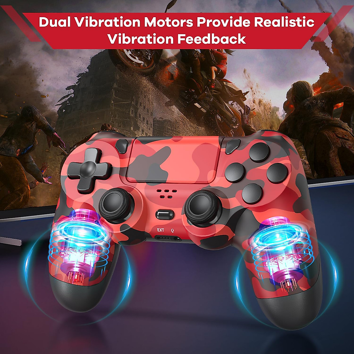 Hiyuky for PS4 Controller 2 Pack,Wireless Controller for PS4/Slim/Pro/PC with 3.5mm Audio Jack/Dual Vibration/6-Axis Motion Control/Touch Pad