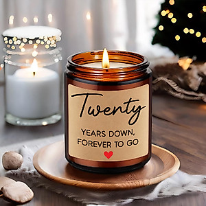 Fairy's Gift 20th Anniversary Candle Gifts, 20 Year Anniversary Romantic Gifts for Him Her Husband Boyfriend Wife GF, 20th Anniversary Couples Gifts, 20th Wedding Anniversary Happy Gifts for Couple