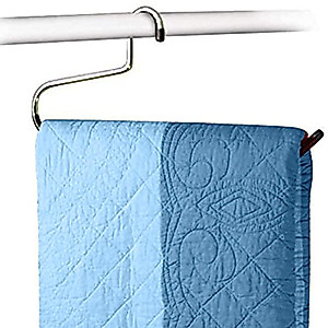 BuyDBest -Stainless Steel Hanger Set of 9, Heavy Duty Hanger, Hanger for Bedspreads, tablecloths, linens, Large Towels, Cloth Hanger, Blanket Hanger