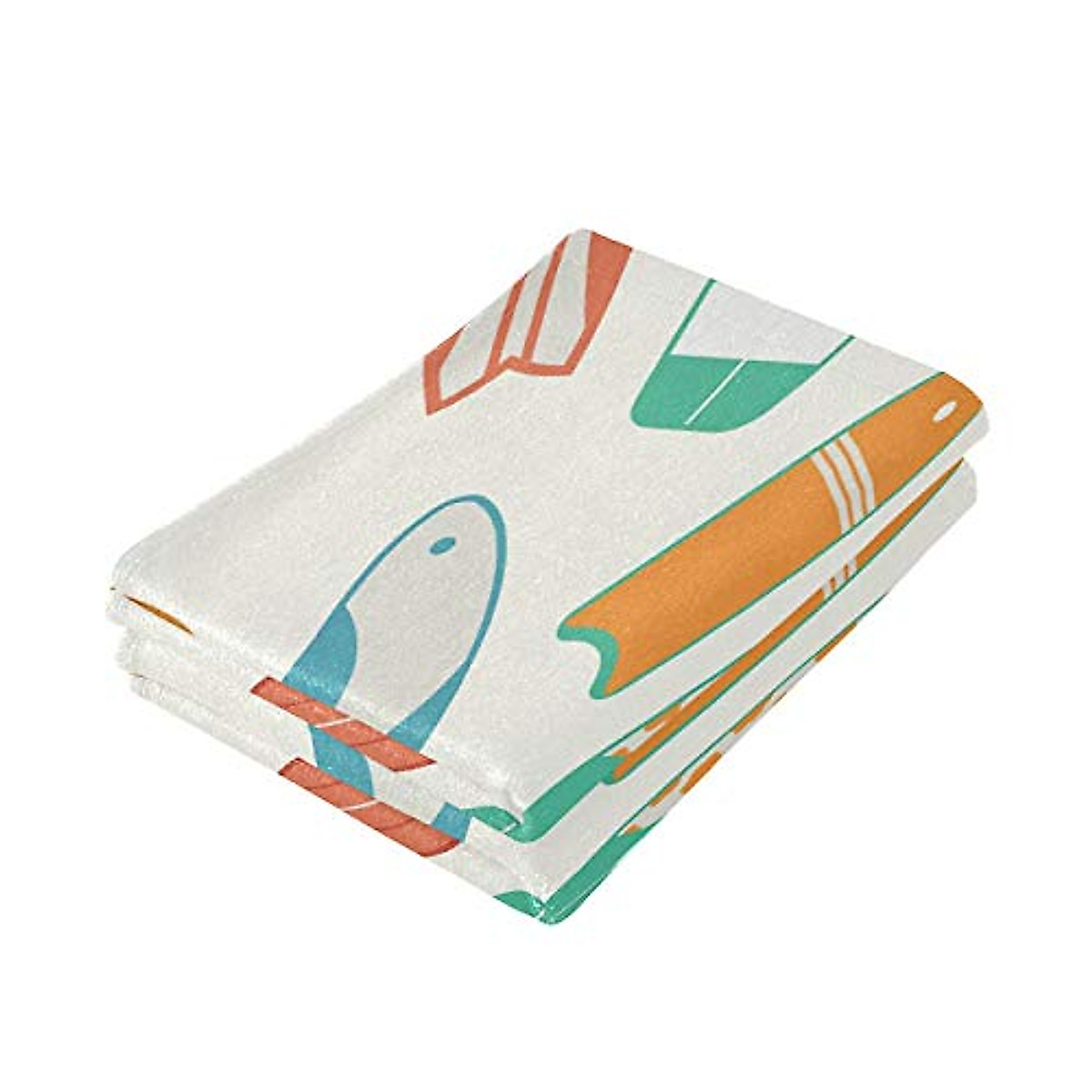 Blueangle Surfboard Pattern Print Soft Hand Towels for Bath Decorative Guest Towels Fingertip Towels for Bathroom Spa Gym, 2-Piece, 14.4 x 28.3 inches