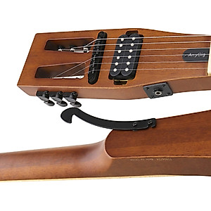 Anygig Electric Guitar Practice Portable Travel 82CM 1.6KG Brown Matte Sapele Mahogany 25.5" Full Scale with Gigbag Right Handed Gift Idea