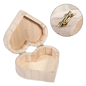 Heart-shaped Wooden Box, New Lovely Wooden Heart-shaped Jewelry Storage Box Packaging Carrying Case Craft Decoration Hot for Packaging Jewelry, Small Gifts