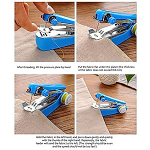 Mini Sewing Machine, Handheld Portable Hand Sewing Machine Handheld Sewing Machine Anti Rust Mini Portable Stitch Stapler for Home Outdoor Travelling
