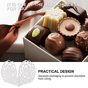 NUOBESTY 50pcs Chocolate Paper Candy Cups Baking Cups Truffle Wrappers Liners Cups Small Flared Paper Baking Cups Perfect for Muffins, Cupcakes or Mini Snacks