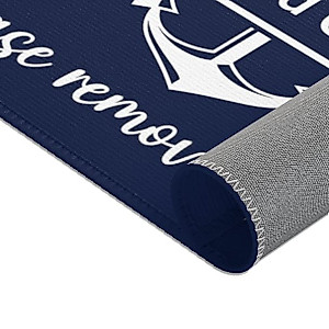 Welcome Aboard Boat Mat, Remove Shoes Boat Mat, Custom Nautical Gift, Lake House, Coastal Decor, Non Slip Personalized Anchor Yacth Rug, Doormat Beach House Anti Slip Mat