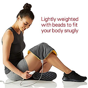 Sunbeam ConformHeat Lightly Weighted Conforming Heating Pad, 14-Inch x 14-Inch, Xpressheat Technology, 3 Temperature Settings, Beeswax/Gray, 1 Count