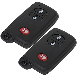 ZENITHIKE Replacement Keyless Entry for Smart Proximity Remote Key Fob 3-buts Key Uncut Blade Replacement for Toyota 4Runner/for Scion tC/Prius/Venza HYQ14ACX 89904-47230 89904-47370 Set of 2