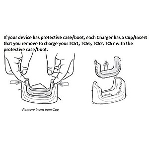 Generic Charger Compatible with Zebra TC51, TC52, TC56, TC57 Android Scanners | Power Supply Included (Charger's Removable Insert Allows to Charge Device with Protective BootCase)