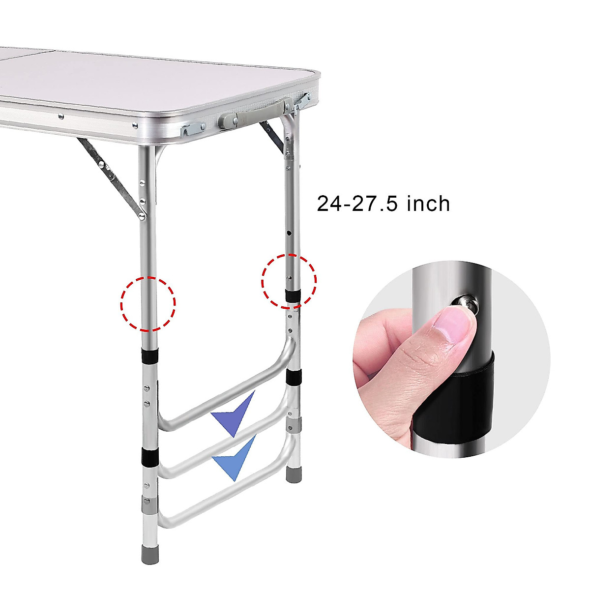 AHB Picnic Table Camping Table Folding Table Folding Picnic Table Folding Camping Table with Storage Organizer,Portable Foldable Aluminum Lightweight Adjustable Camp Table for Outdoor,Camping,Picnic