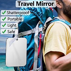Shatterproof shower mirror fogless for shaving mirror (Larger,11"x8") Small Wall Hanging Camp Vanity Mirror,Unbreakable Plexiglass Makeup travel camping mirrors,men fog free handheld,Outdoor Showers