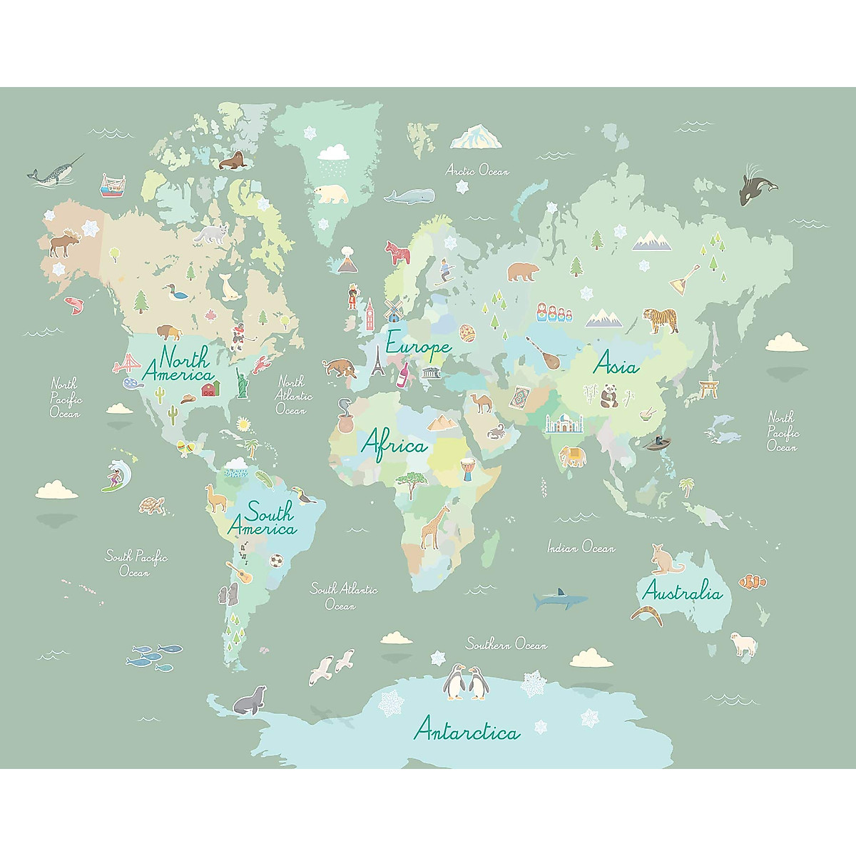 WallPops WPM2856 Where in The World Wall Mural, Multi
