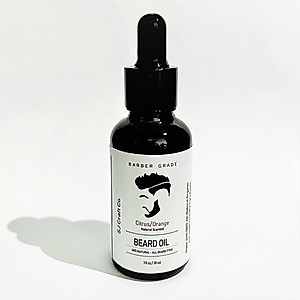 SJ Craft Co Beard Oil 1oz Beard Oil Mustache Oil - Natural Scented – Quick Absorption - All Natural Beard Oil and Mustache Oil – Citrus Orange - Leave in Conditioner