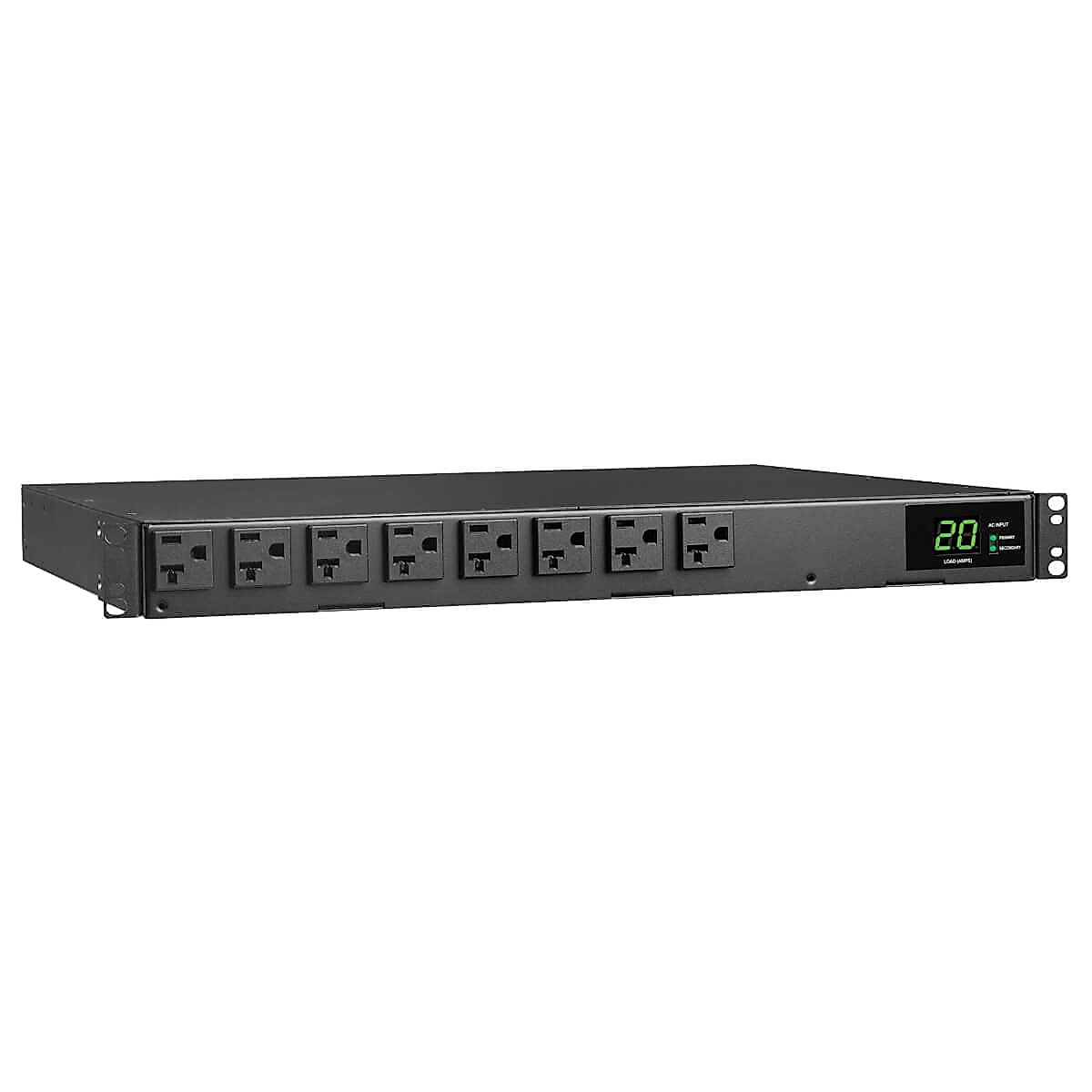 Tripp Lite Metered PDU, Auto-Transfer Switch (ATS), 20A, 120V, 1.92kW, Single-Phase - 16 Outlets (5-15/20R), Dual 12ft L5-20P Input Cords - 1U Rackmount, TAA Compliant, 2 Year Warranty (PDUMH20ATS)